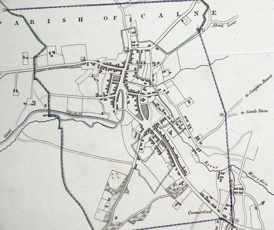 Antique Map CALNE WILTSHIRE England Street Plan Dawson original 1832