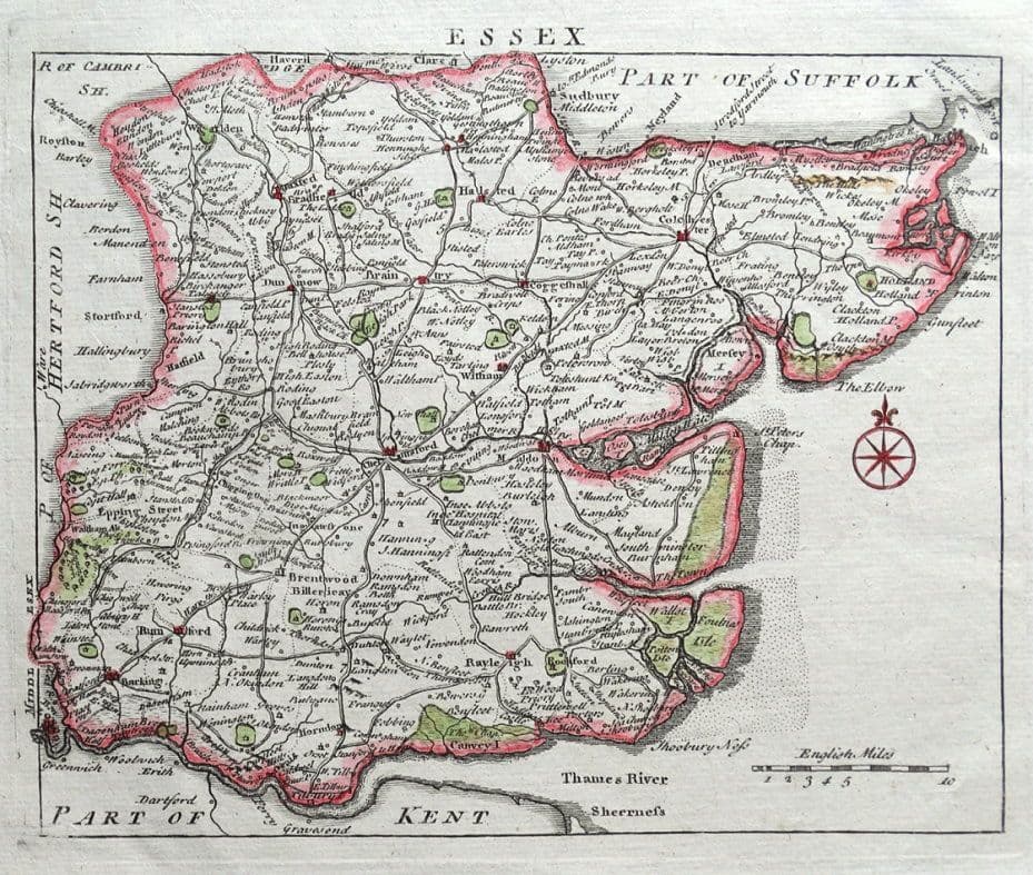 Antique Map ESSEX John Rocque Original County Map 1769