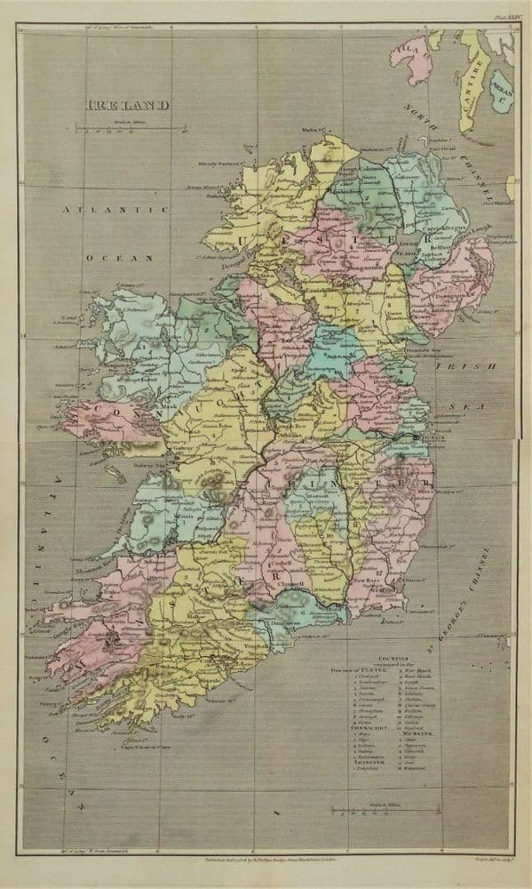 Antique Map IRELAND Capper Original Hand Coloured 1808