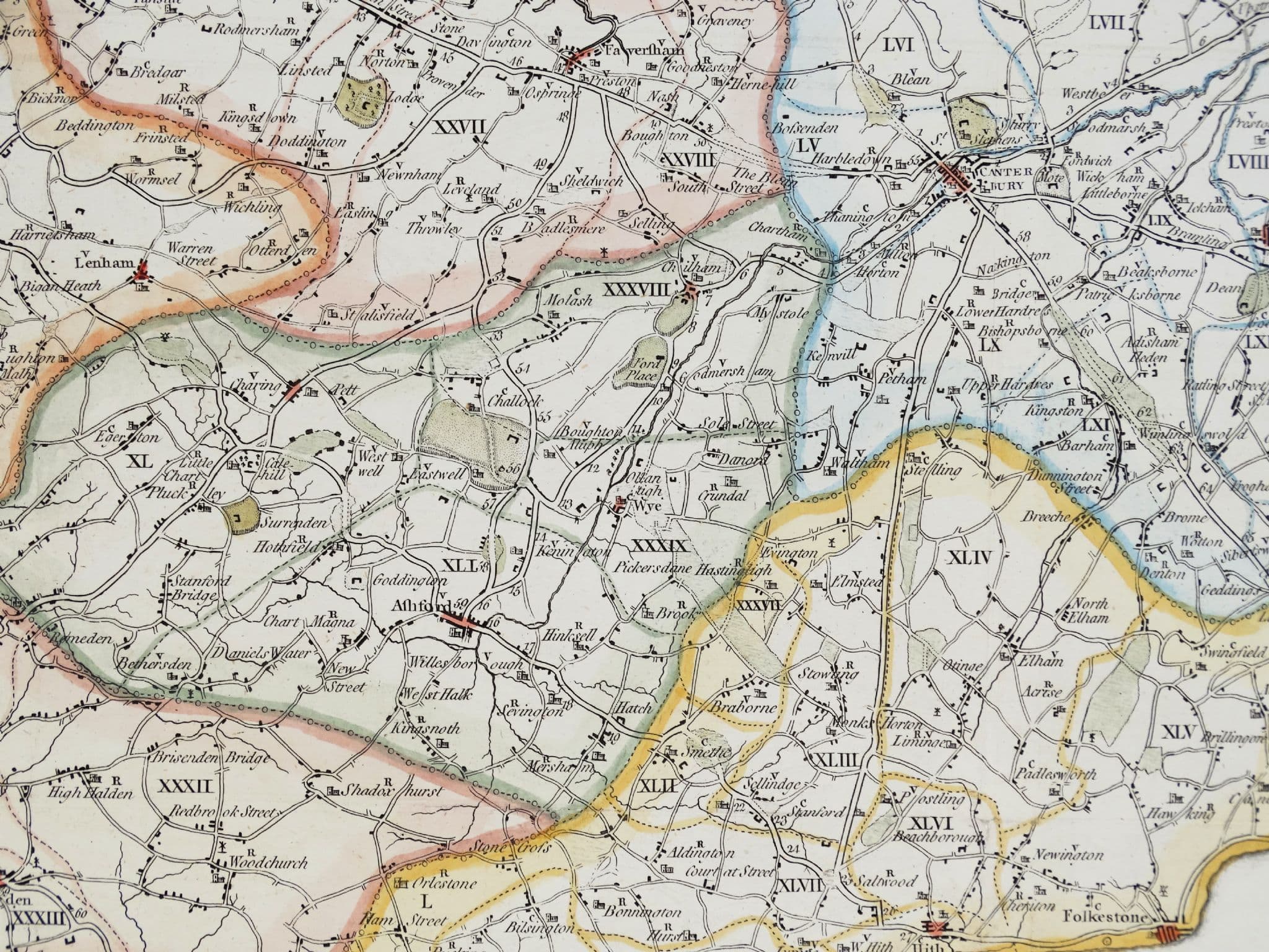 Antique Map KENT Edward Hasted Original County Map 1790