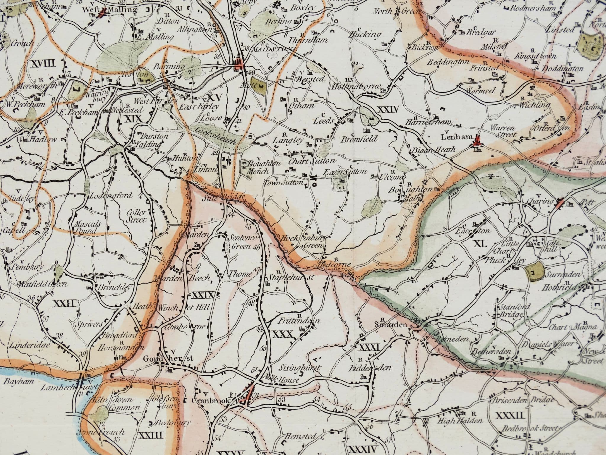 Antique Map KENT Edward Hasted Original County Map 1790