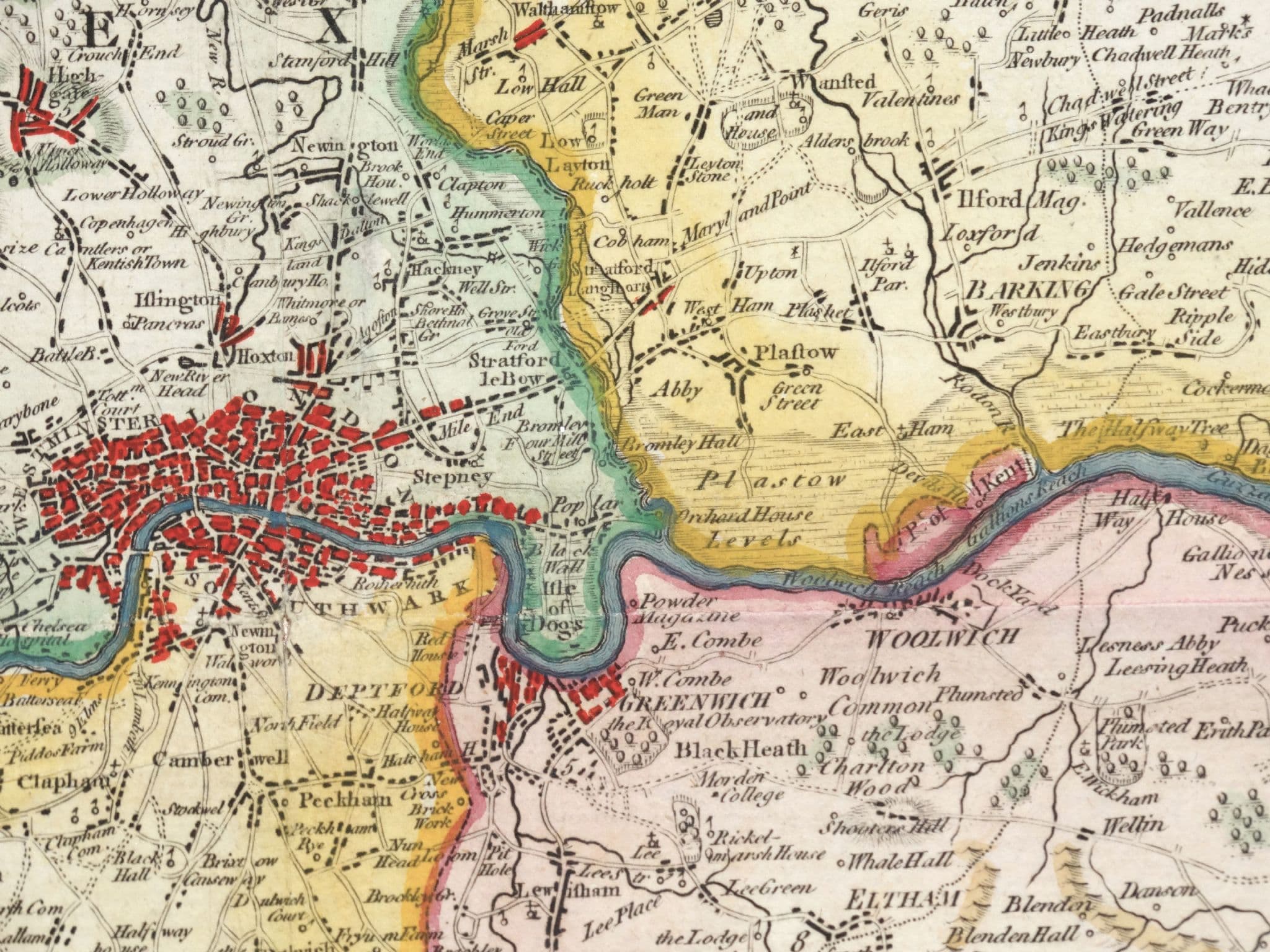 Antique Map LONDON and Twenty Five Miles Round Joseph Ellis Original 1766