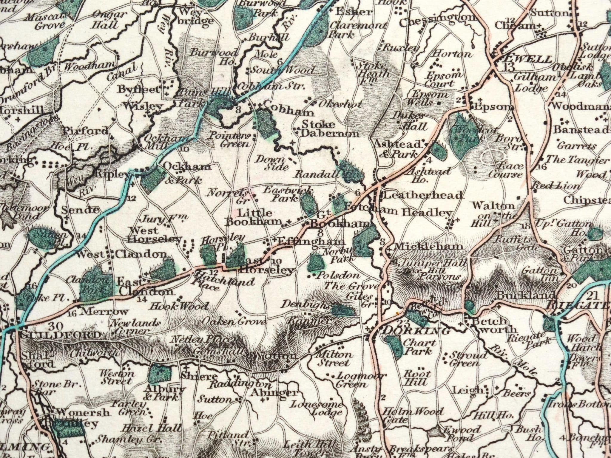 Antique Map SURREY Charles Smith Original 1822