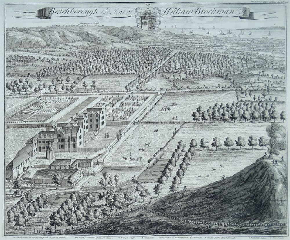 Antique Print BEACHBOROUGH Etchinghill Kent Original Johannes KIP ...