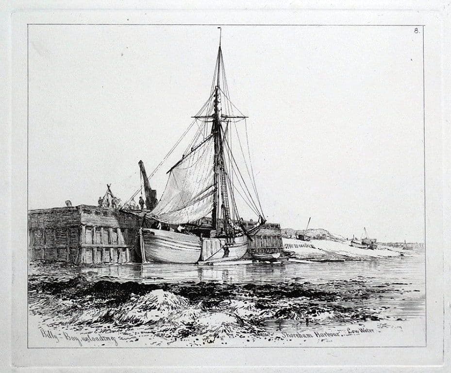 BILLY BOY SHOREHAM SUSSEX E Cooke antique maritime ship nautical print 1829