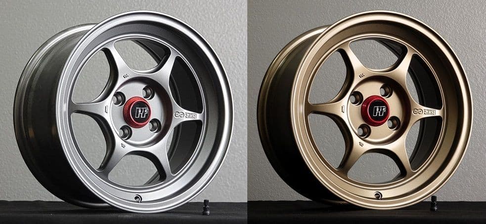 Enkei PF06 15x8 4x100 35 Gunmetal or Bronze wheels