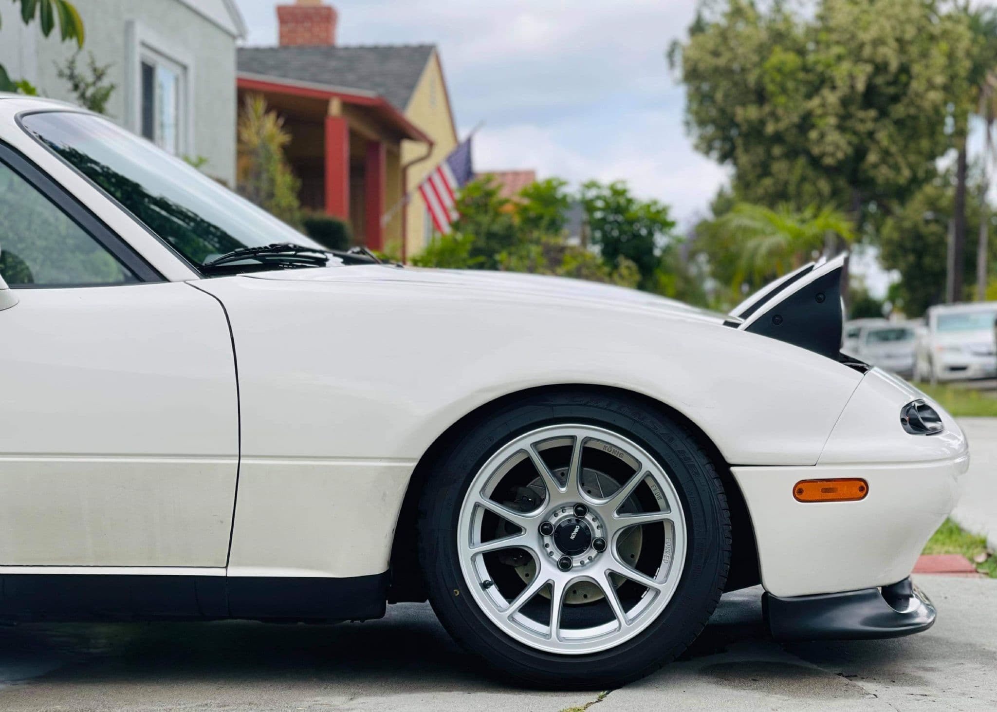 MX5 NA/NB Konig Freeform 15x8 25 Matte Silver Wheels