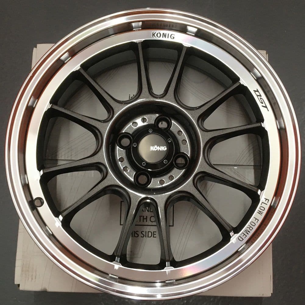 MX5 NA & NB Konig Hypergram 15x7 5 4X100 ET35 Carbon w/ Machined Lip