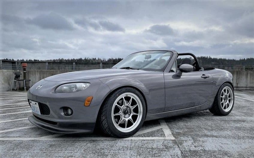 MX5 NC Konig Countergram 17x9 5x114 43 Matte Black w/ Matte Machined Lip