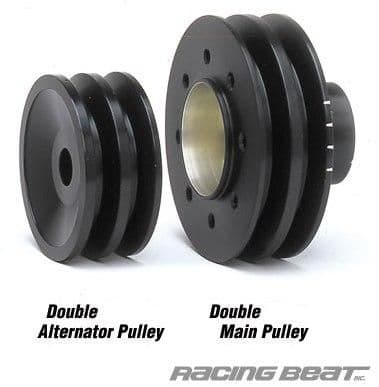 Racing Beat RX7 Double V Alloy Alternator & Main Drive Pulley Set 1974-92