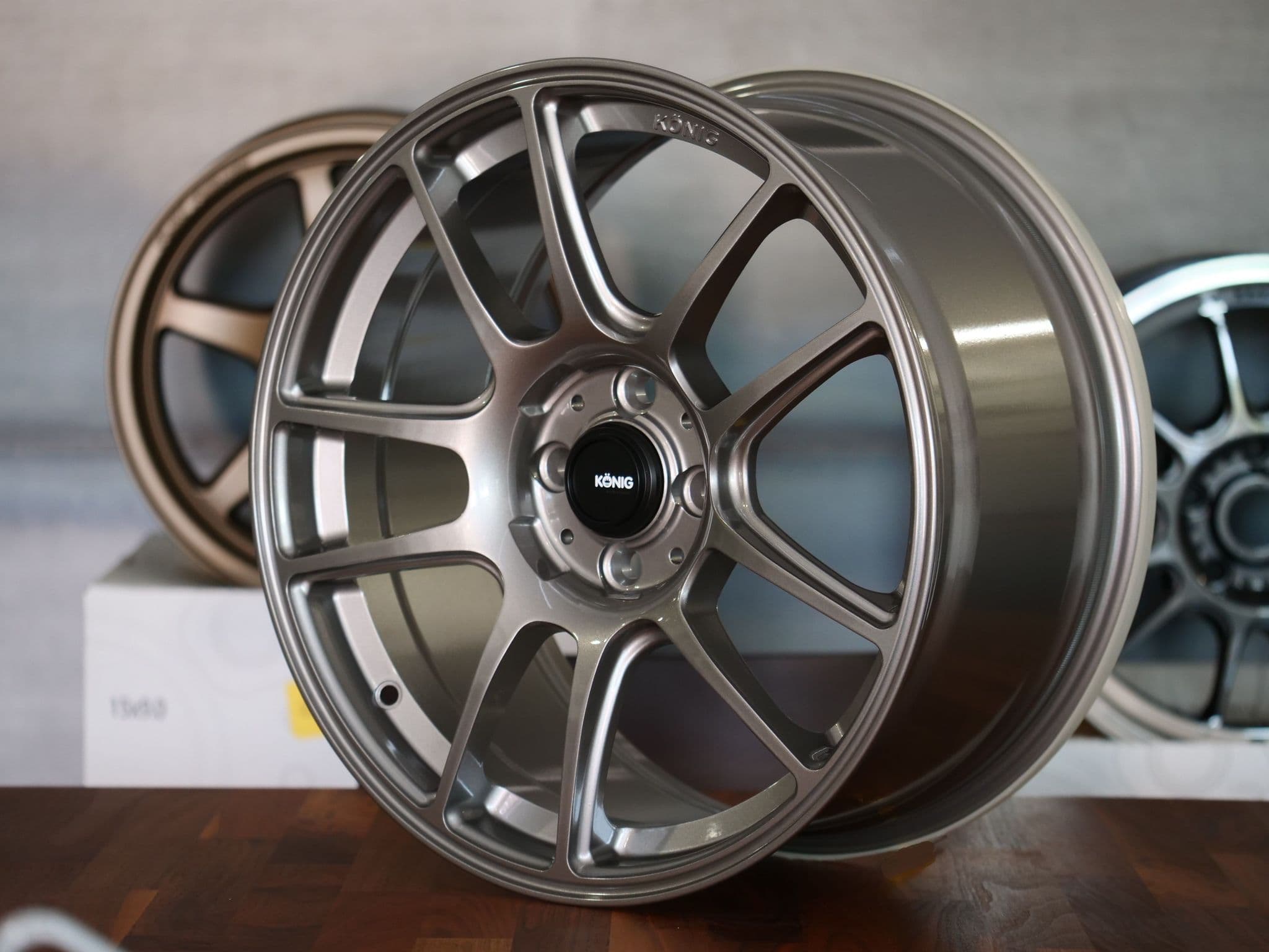 Konig Heliogram 17x8 5 5x114 ET45 Titanium Metallic Knurled Bead