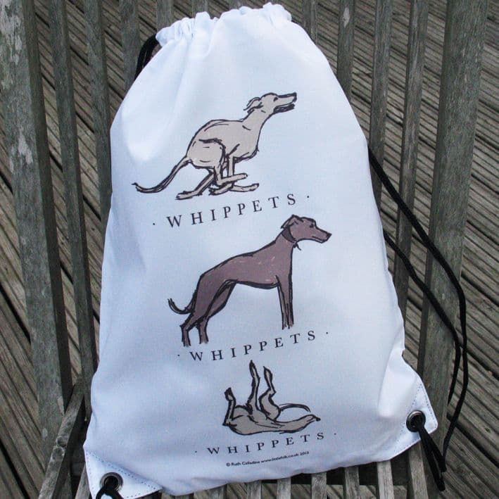I LOVE WHIPPETS Drawstring Bag