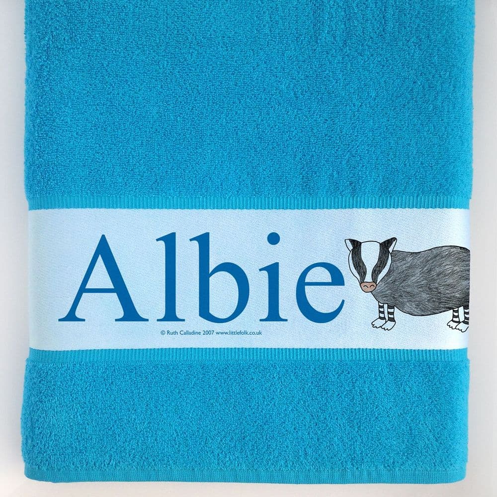 Personalised Towels | Snuffles the Little Badger | Little Folk