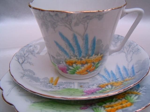 Melba Bone China tea trio cup saucer plate set