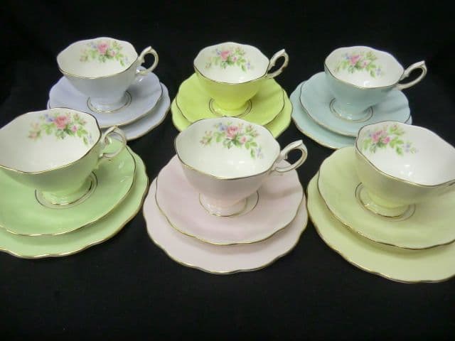 Royal Albert Harlequin tea set trios - six