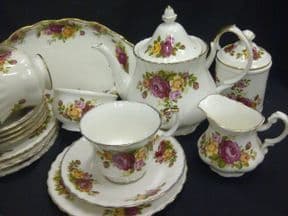 Tea service for six - COTTAGE ROSE pattern