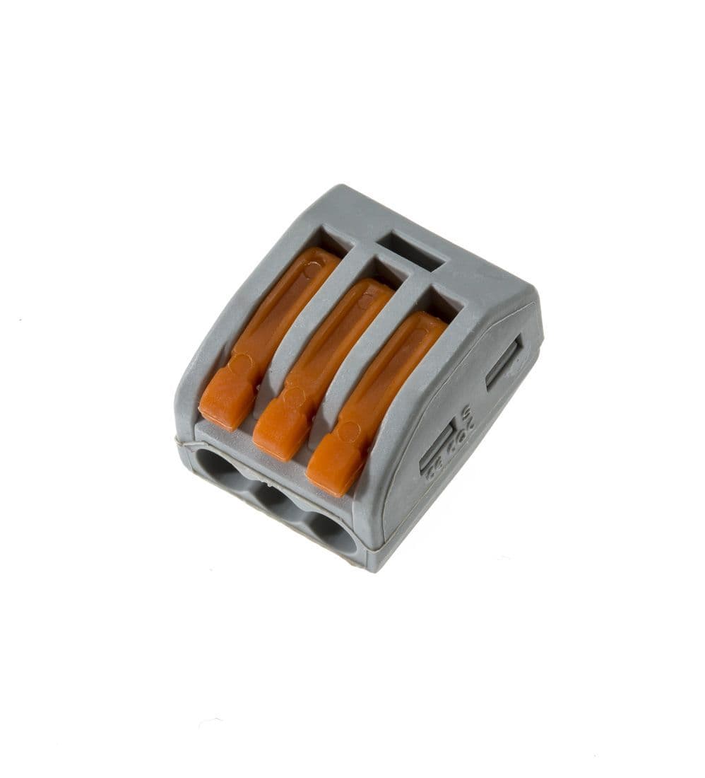3 Way Cage Clamp Electrical Reusable Wire Connector Terminal Block 240V ...