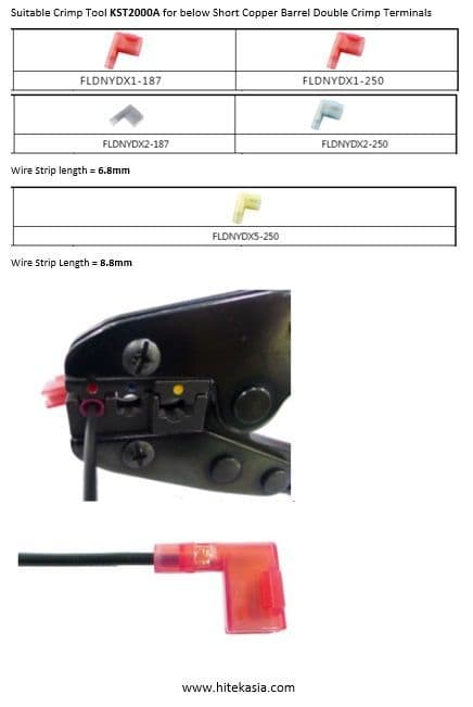 Crimp Tool, all insulated Terminals, KST2000A, 1.25mm², 2mm², 5.5mm² ...