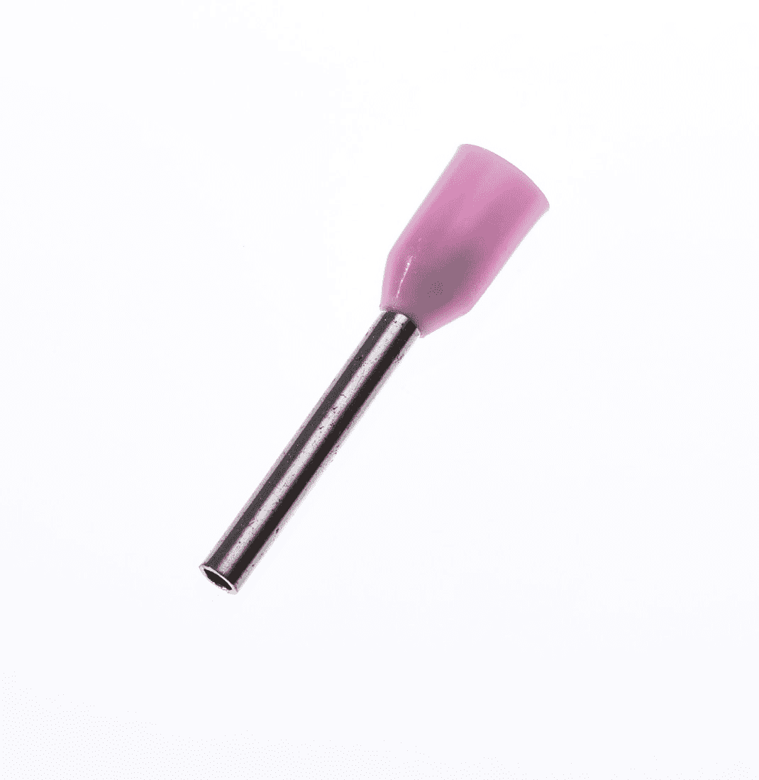 Bootlace Ferrules, Cord End Terminals, 0.34mm2, Pink, 8mm, LT003408 PI ...