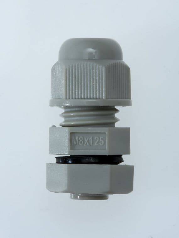 Cable Gland, GREY, M8, UL Nylon 66