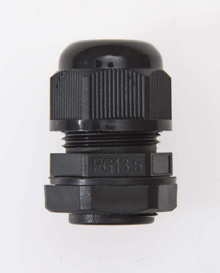 Cable Gland, BLACK, PG13.5, 6-12mm, UL Nylon 66