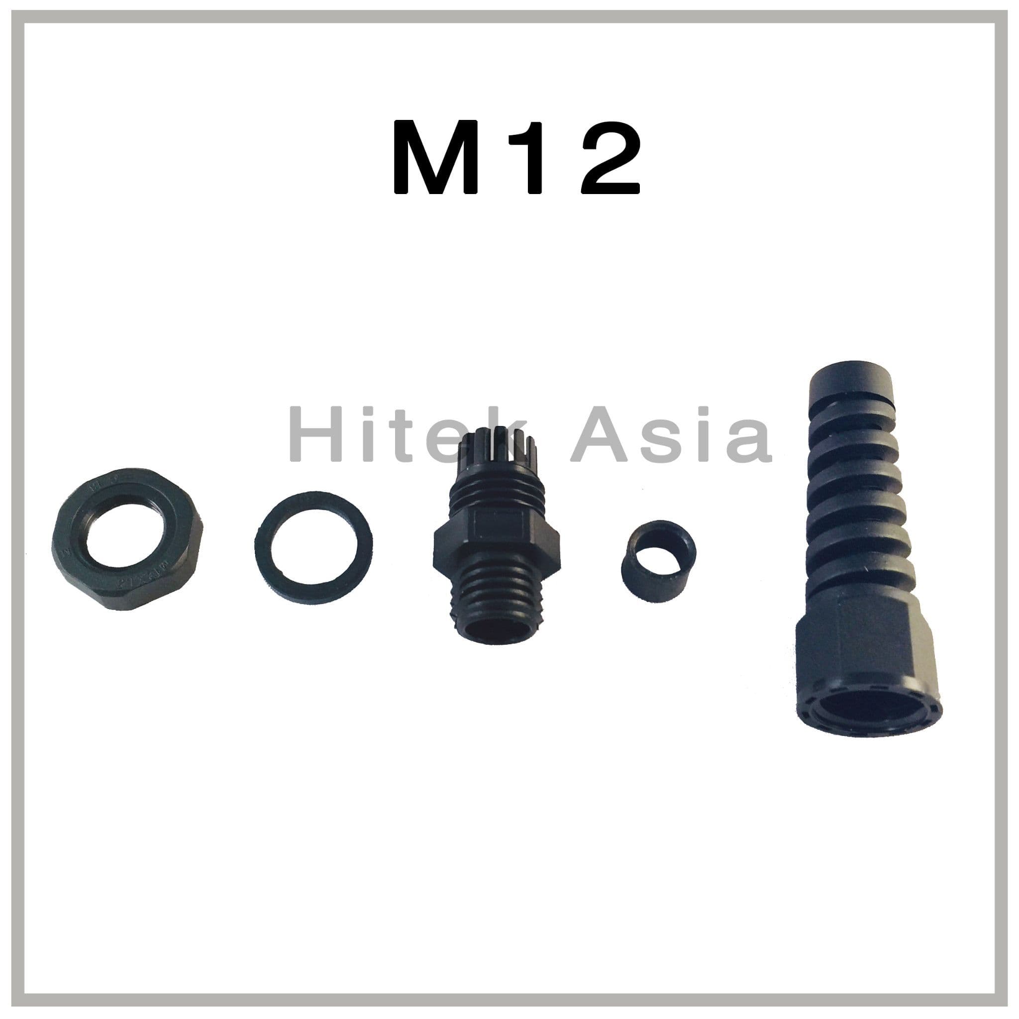 SCG-M12S-6 5B M12 x 1 5 Spiral Cable Gland Black UL Nylon 66 IP68 2-6mm