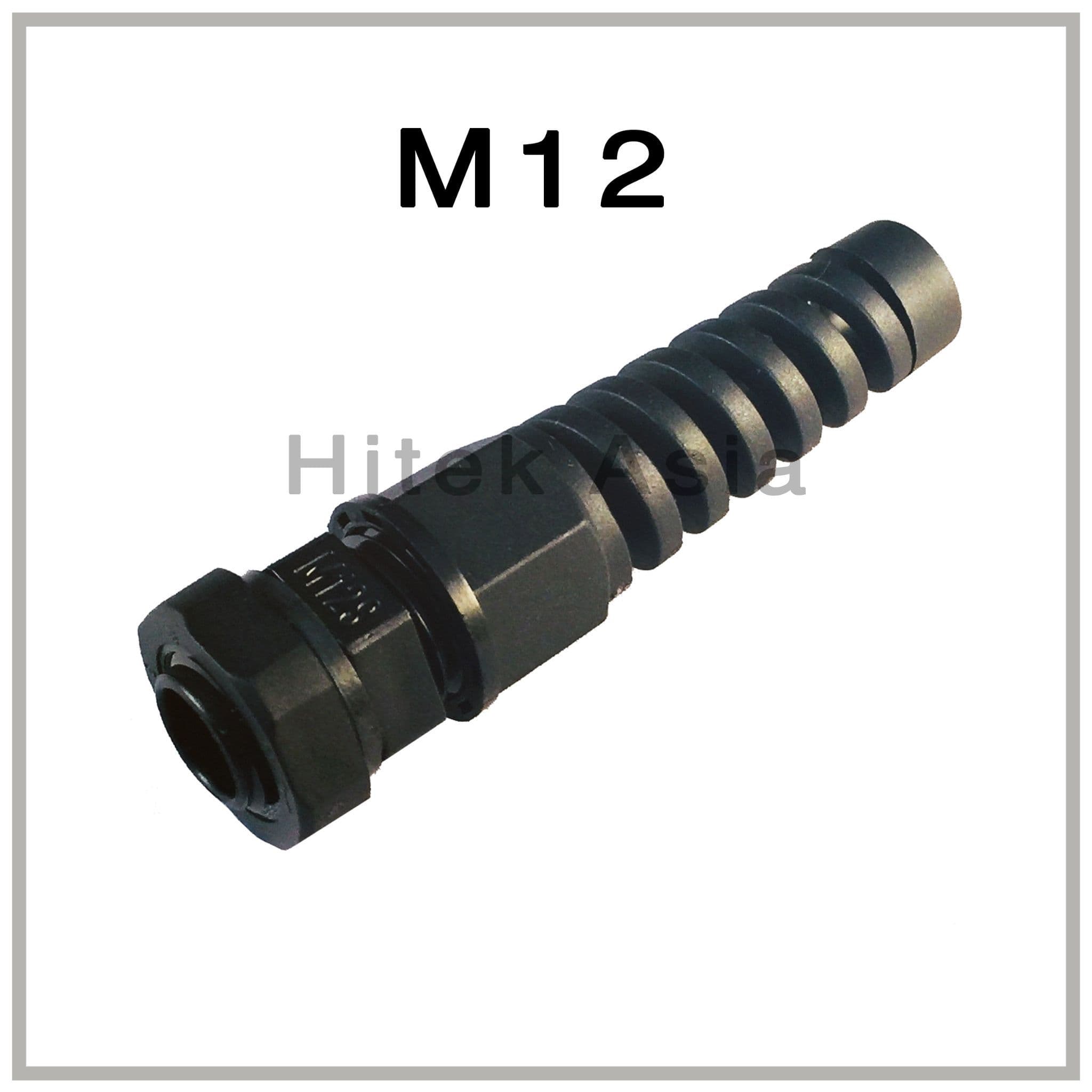 SCG-M12S-6 5B M12 x 1 5 Spiral Cable Gland Black UL Nylon 66 IP68 2-6mm