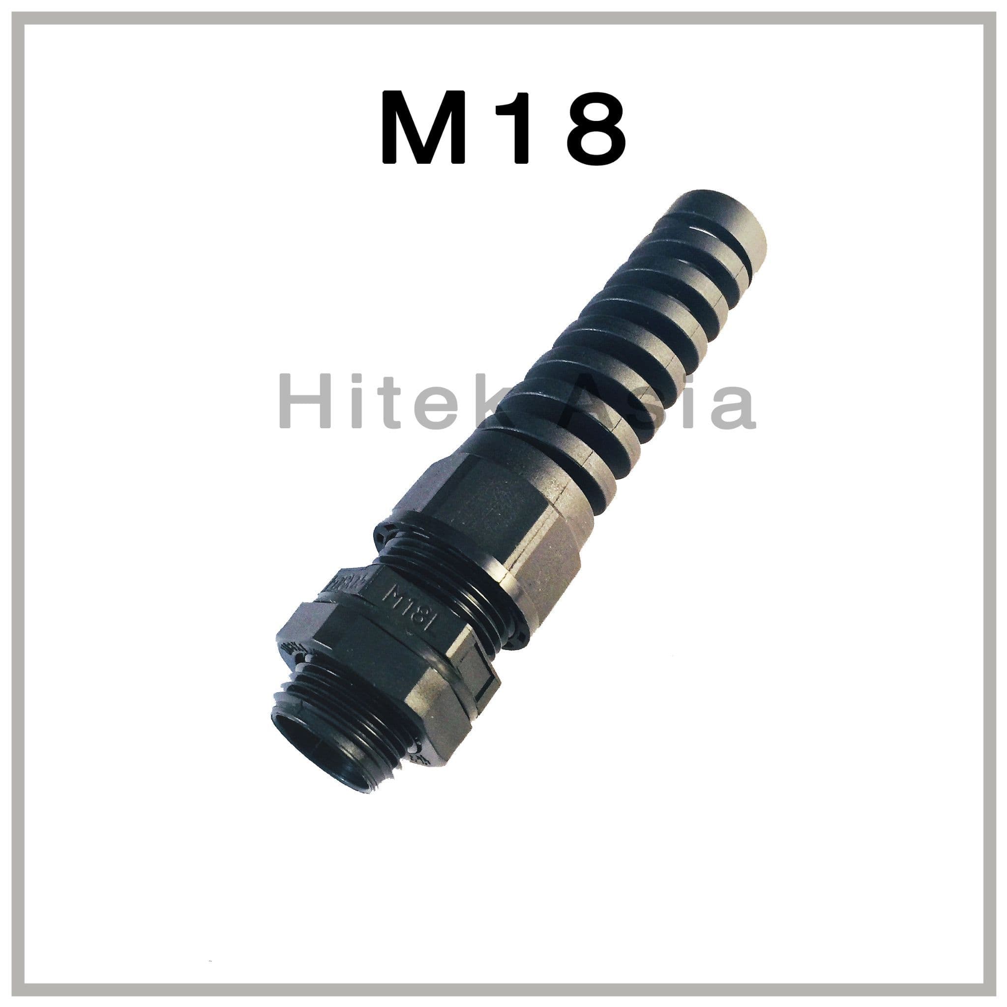 SCG-M18L-10B M18 x 1 5 Spiral Cable Gland Black UL Nylon 66 IP68 4-10mm