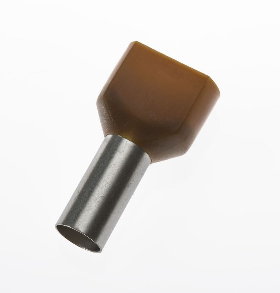 Twin, Bootlace Ferrule, 10mm2, Yellow, 14mm, TE10-14-YELLOW (Pack of 100)