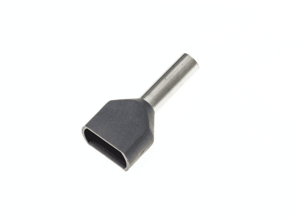 Twin, Bootlace Ferrule, 2.5mm2, Grey, 10mm, TE2510-GREY (Pack of 100)