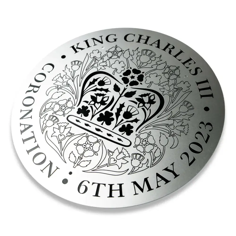 Coronation Aluminium Circular plaque 6"