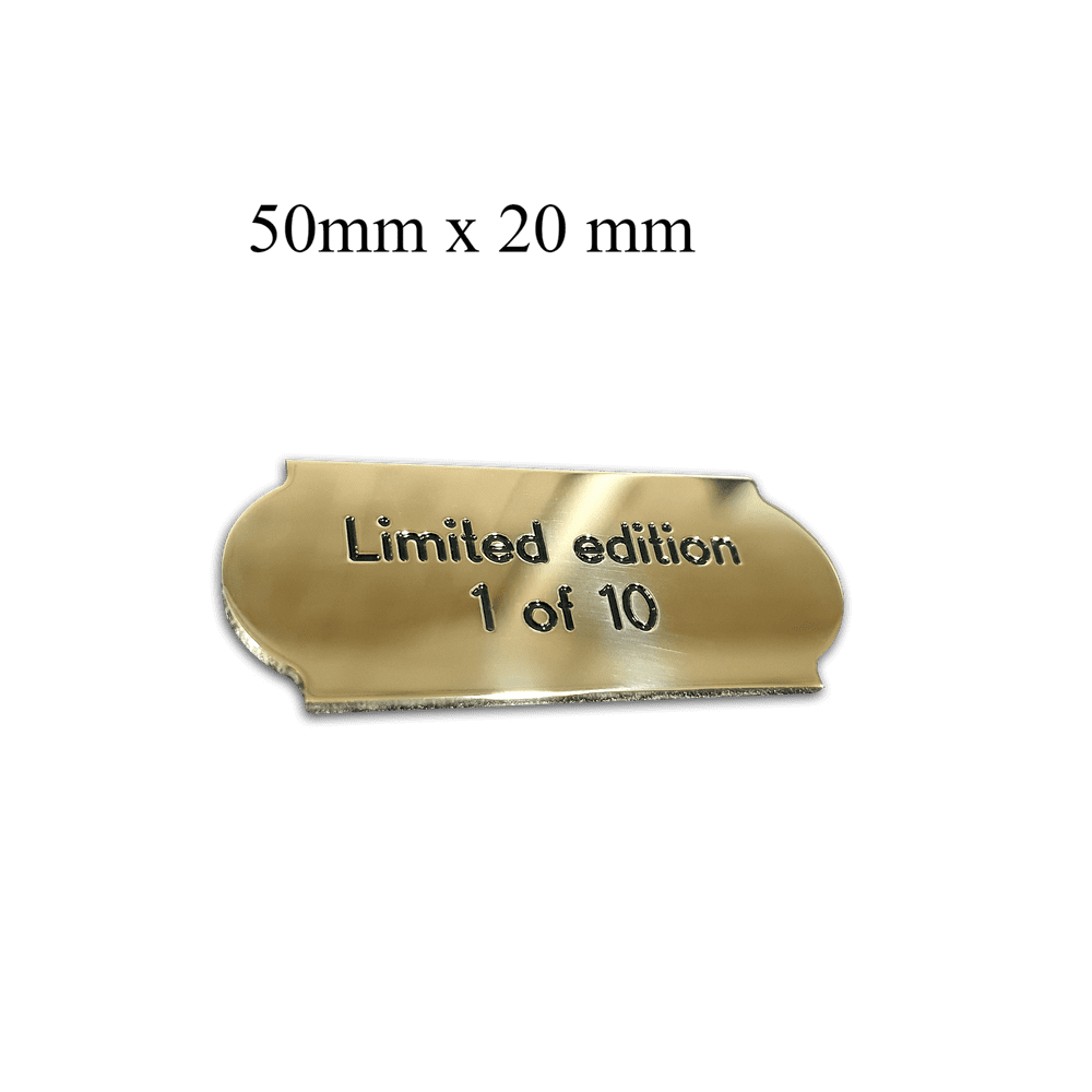 Small engraved curved brass plate 5 size options