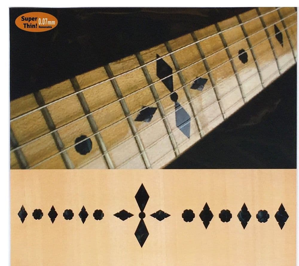 Checker/Diamond Fret Markers Inlay Stickers Decals black pearl