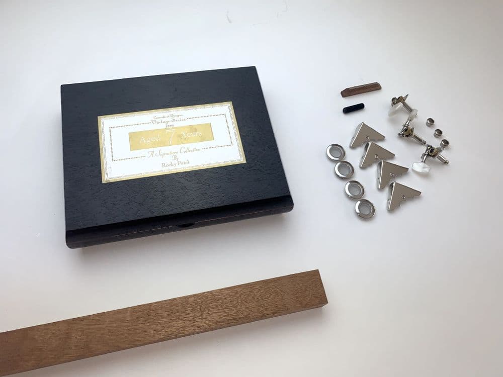 Cigar Box Guitar Kit 3 string Aged 7 Box Part and NECK