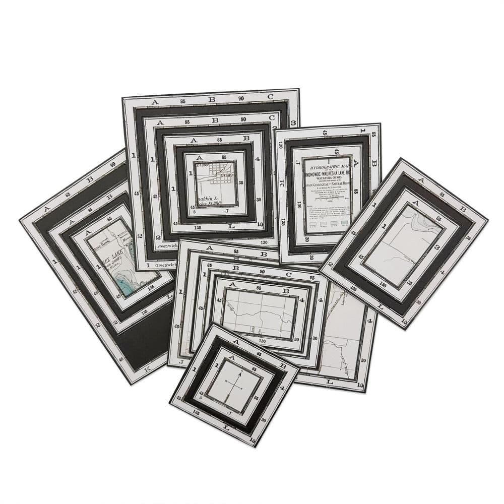 49 and Market Chipboard Map Frames - Vintage Artistry Everywhere