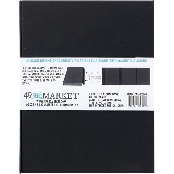 49 And Market Create-An-Album Triple Flip Album Base - Black