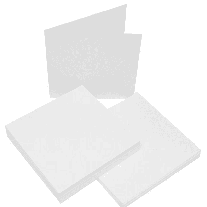 8x8 Cards & Envelopes 5 pack - White