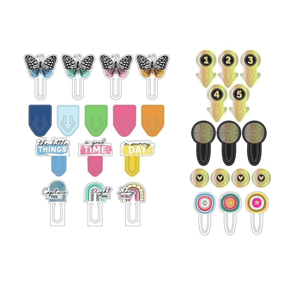 American Crafts Vicki Boutin - Die-Cut Paper Clips - Bold Bright
