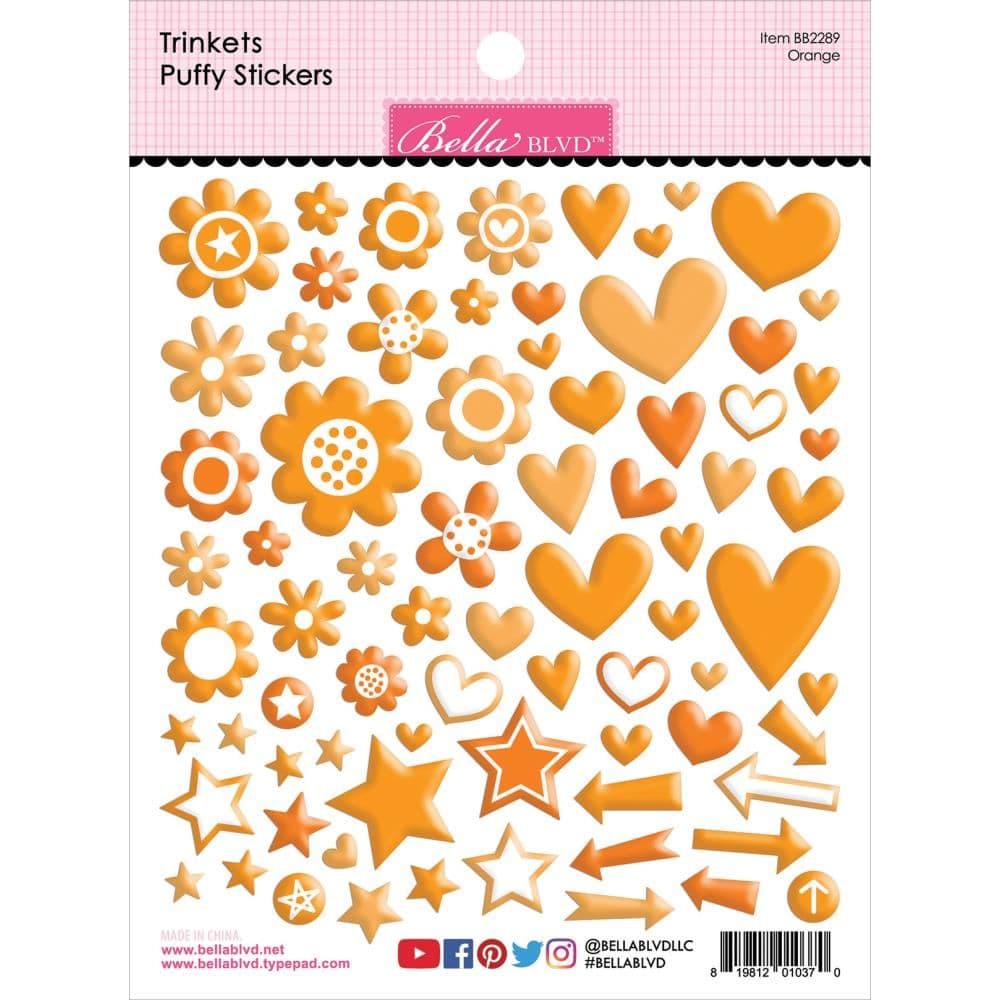 Bella Besties Trinkets Puffy Stickers - Orange