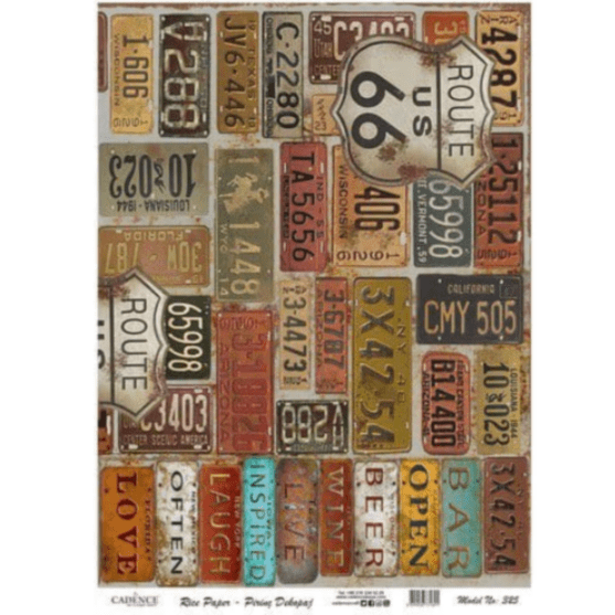 Cadence A3 Rice Paper - License Plates USA no 325
