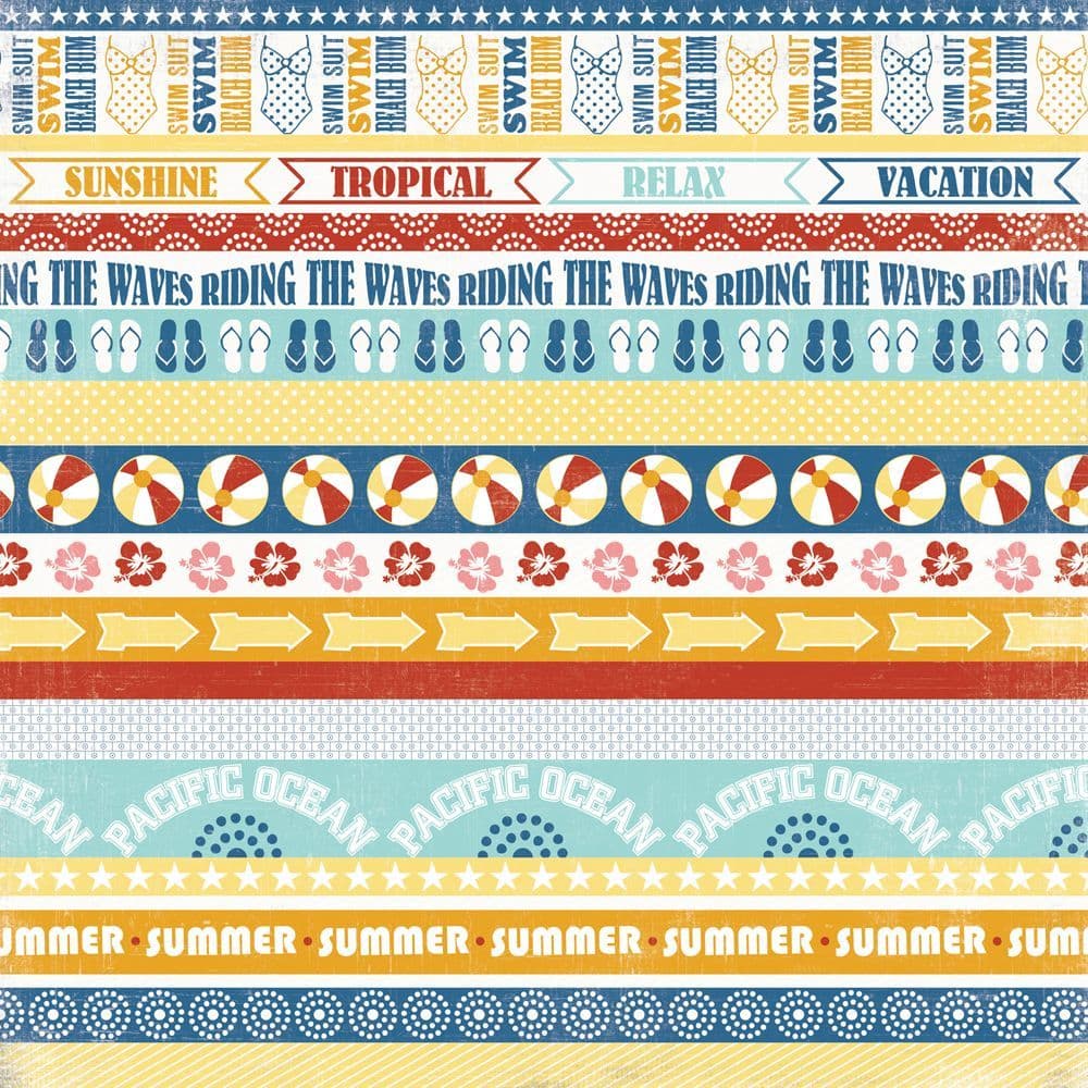 Carta Bella 12x12 Paper - Beach Boardwalk - Tropical Borders