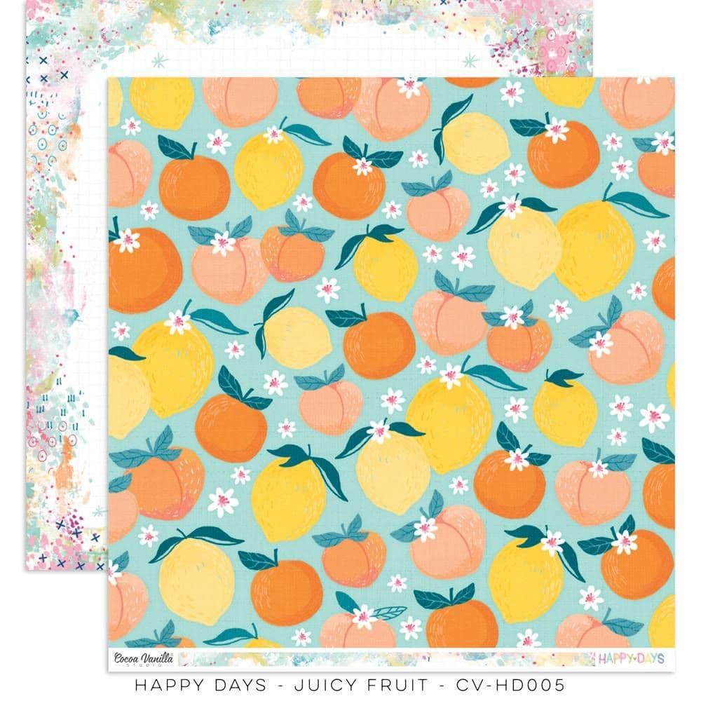 Cocoa Vanilla Studios 12x12 Paper - Happy Days - Juicy Fruit