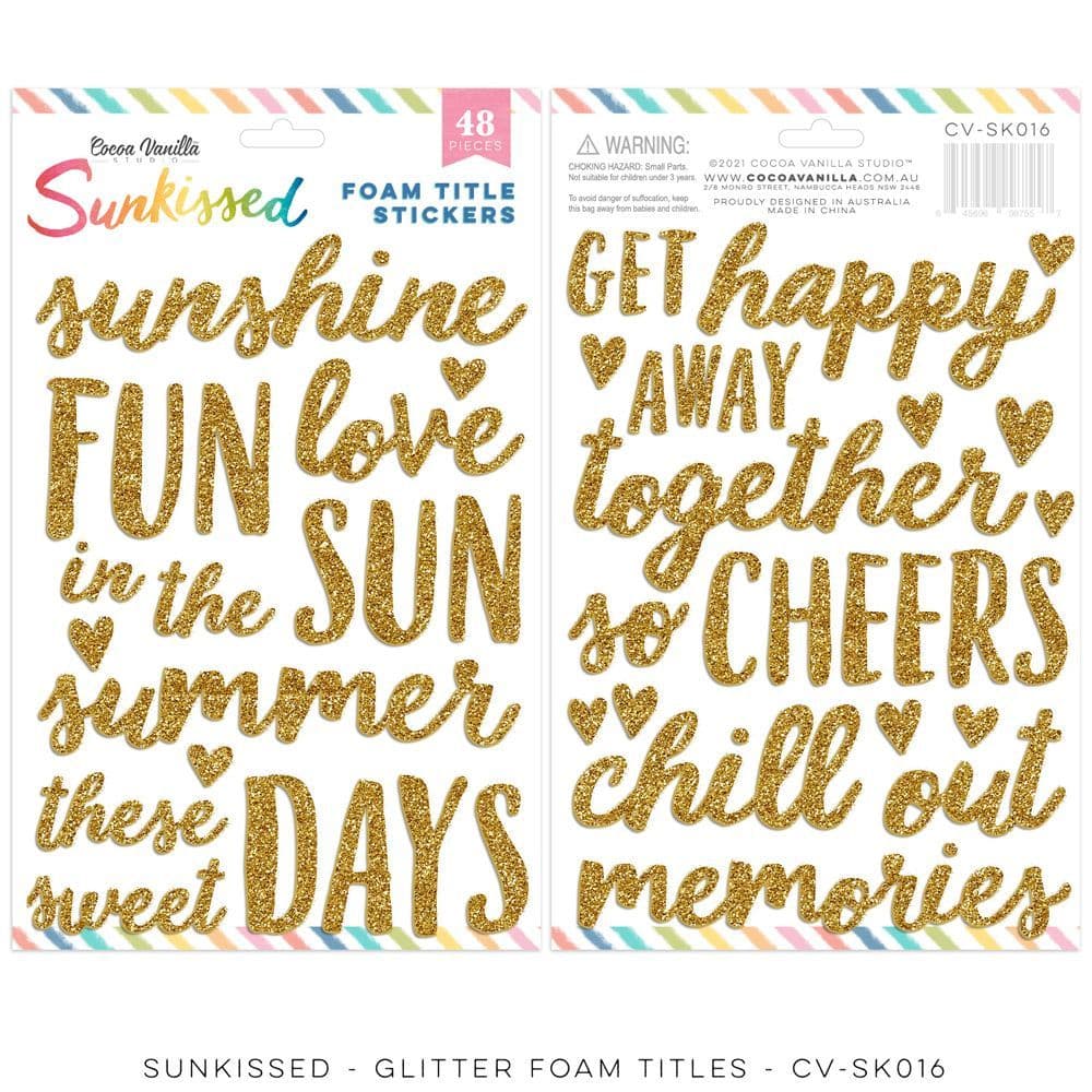 Cocoa Vanilla Studios Foam Title Stickers - Sunkissed