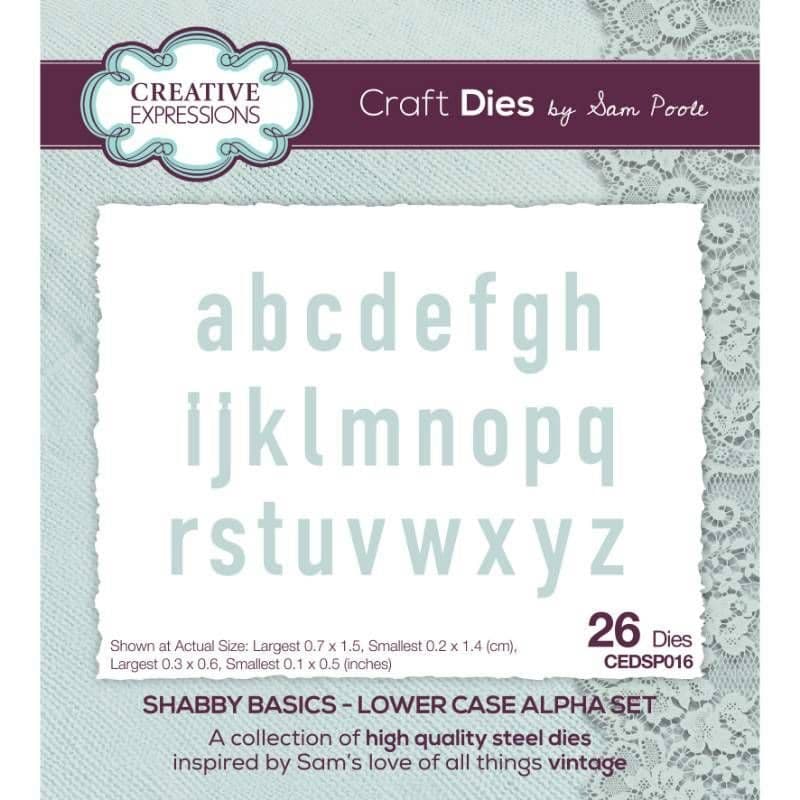 Creative Expressions Sam Poole Craft Die - Shabby Basics Lower Case ...