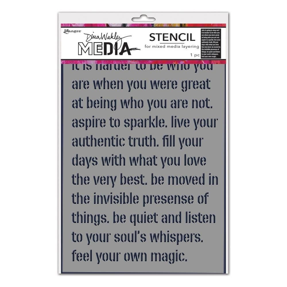 Dina Wakley MEdia Stencil - Feel Your Magic