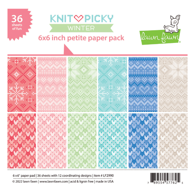 Lawn Fawn 6x6 Inch Paper Pad - Knit Picky Winter Petite