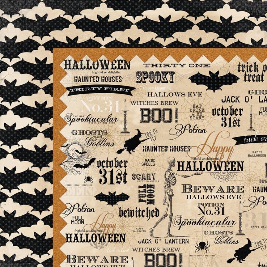My Mind s Eye - Happy Haunting - Word Art 12x12 paper