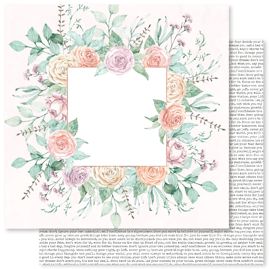Paper Rose 12x12 paper - Rambling Rose F