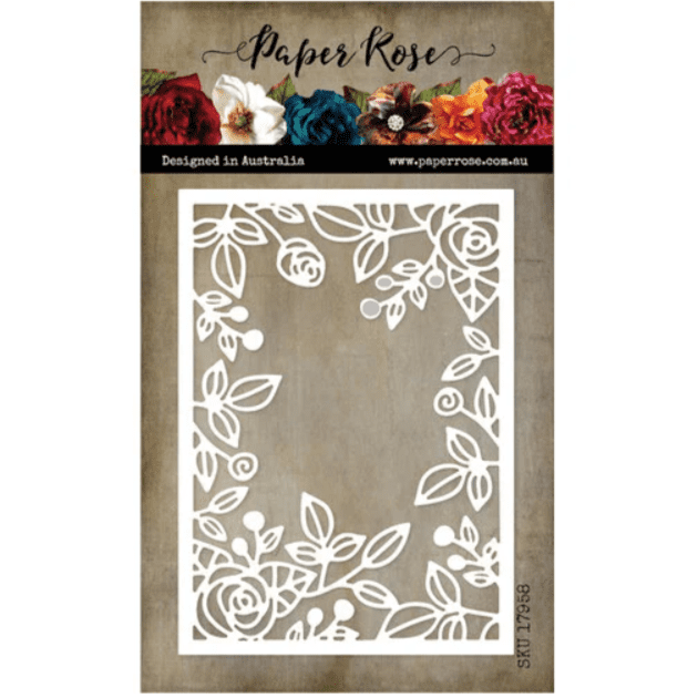 Paper Rose Cutting Die - Ella s Garden Rose Rectangle