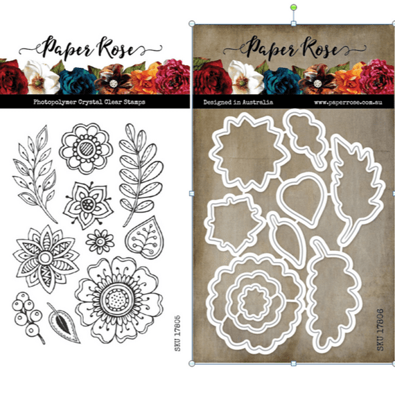 Paper Rose Stamp and Die Set - Doodle Flowers